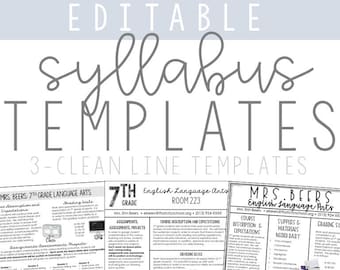 Editable Syllabus Template for Middle & High School – Visual, Colorful ...