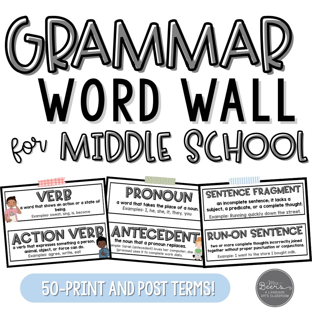 Grammar Word Wall for Middle School Classrooms - Etsy