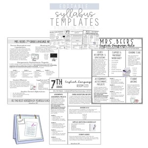 Editable Syllabus Templates for Middle School and High School - Etsy