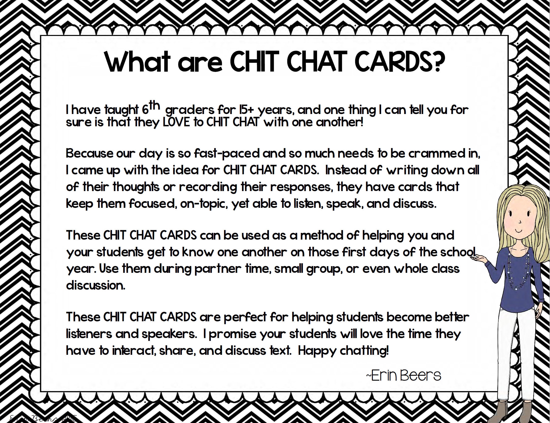 Getting to Know You Chit Chat Cards - Back to School Activity for ...