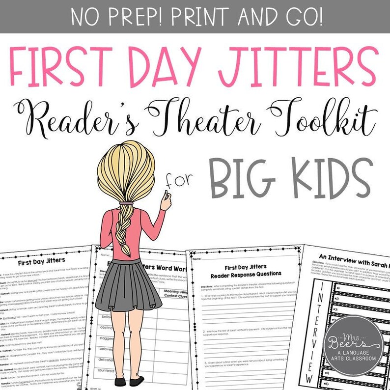 First Day Jitters Reader's Theater Script for Middle Grades - Etsy