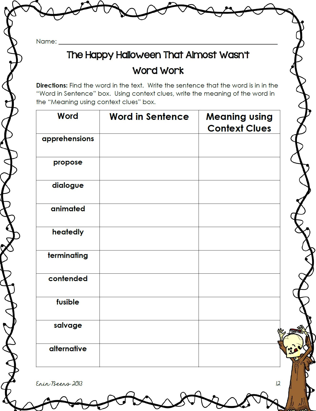 Halloween Reader's Theater Script and Activities for Middle Grades - Etsy