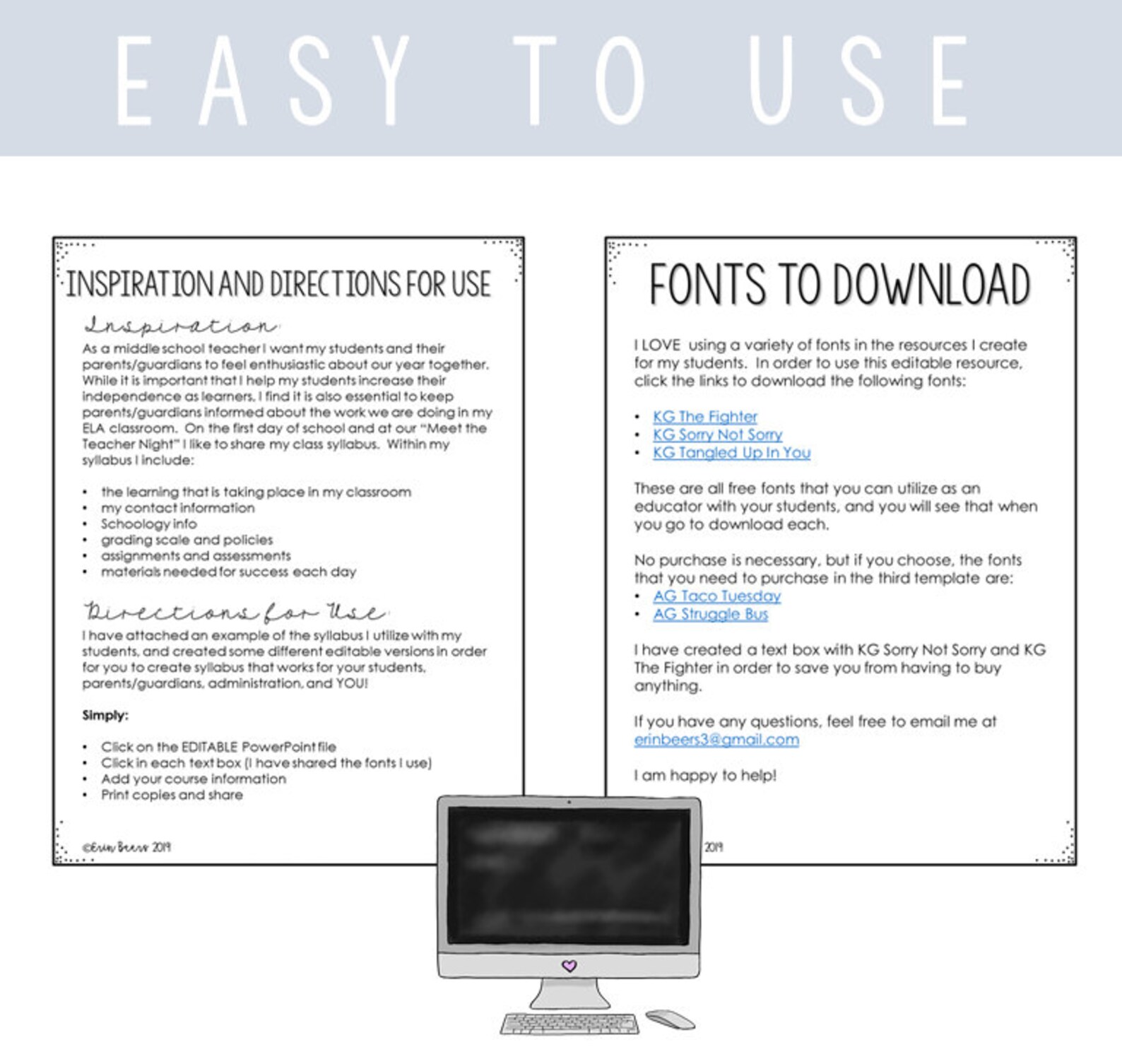 Editable Syllabus Templates for Middle School and High School - Etsy