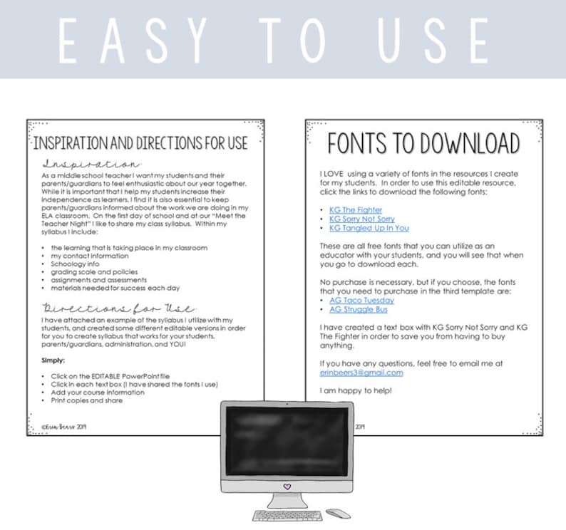 Editable Syllabus Templates for Middle School and High School - Etsy