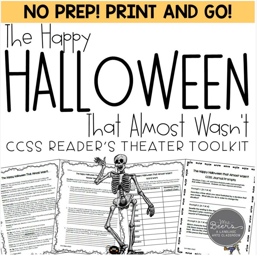 Halloween Reader's Theater Script and Activities for Middle Grades - Etsy
