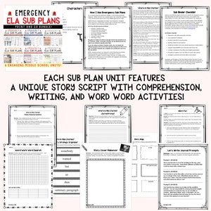 Emergency ELA Sub Plans Bundle for Middle School - Etsy