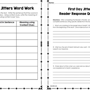 First Day Jitters Reader's Theater Script for Middle Grades - Etsy