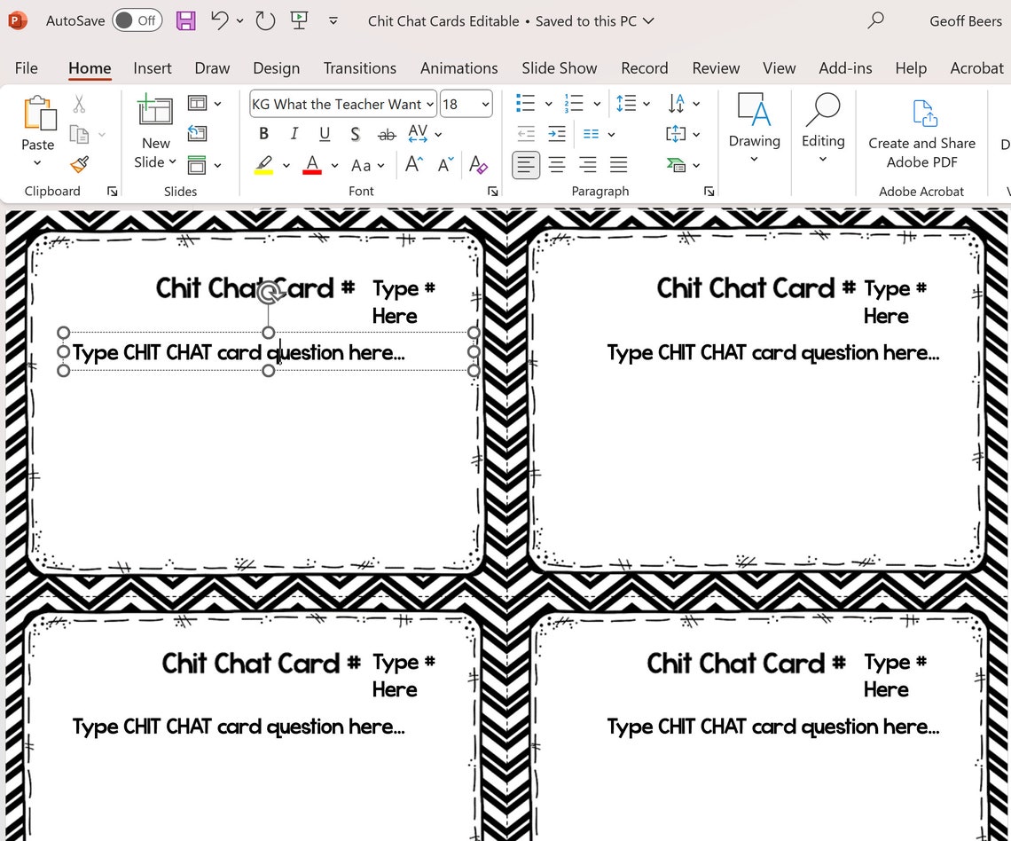 Getting to Know You Chit Chat Cards - Back to School Activity for ...
