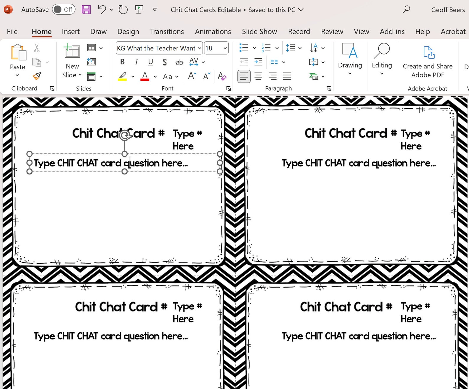 Getting to Know You Chit Chat Cards - Back to School Activity for ...