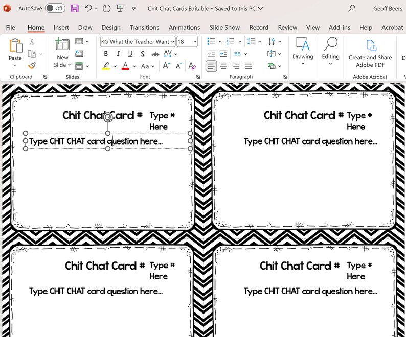 Getting to Know You Chit Chat Cards - Back to School Activity for ...