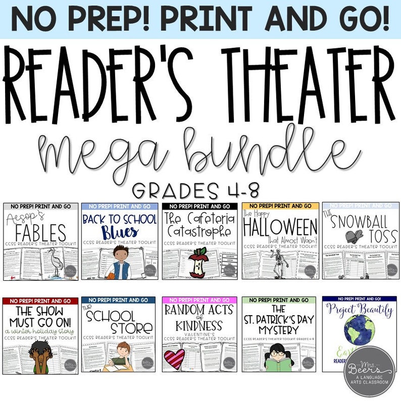 Reader's Theater Scripts Bundle: 12 Seasonal Scripts for Middle Grades ...