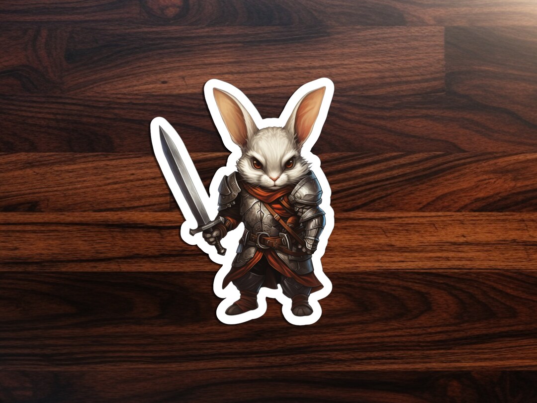 Bunny Warrior Sticker - Majestic Rabbit Decal for Animal Lovers ...