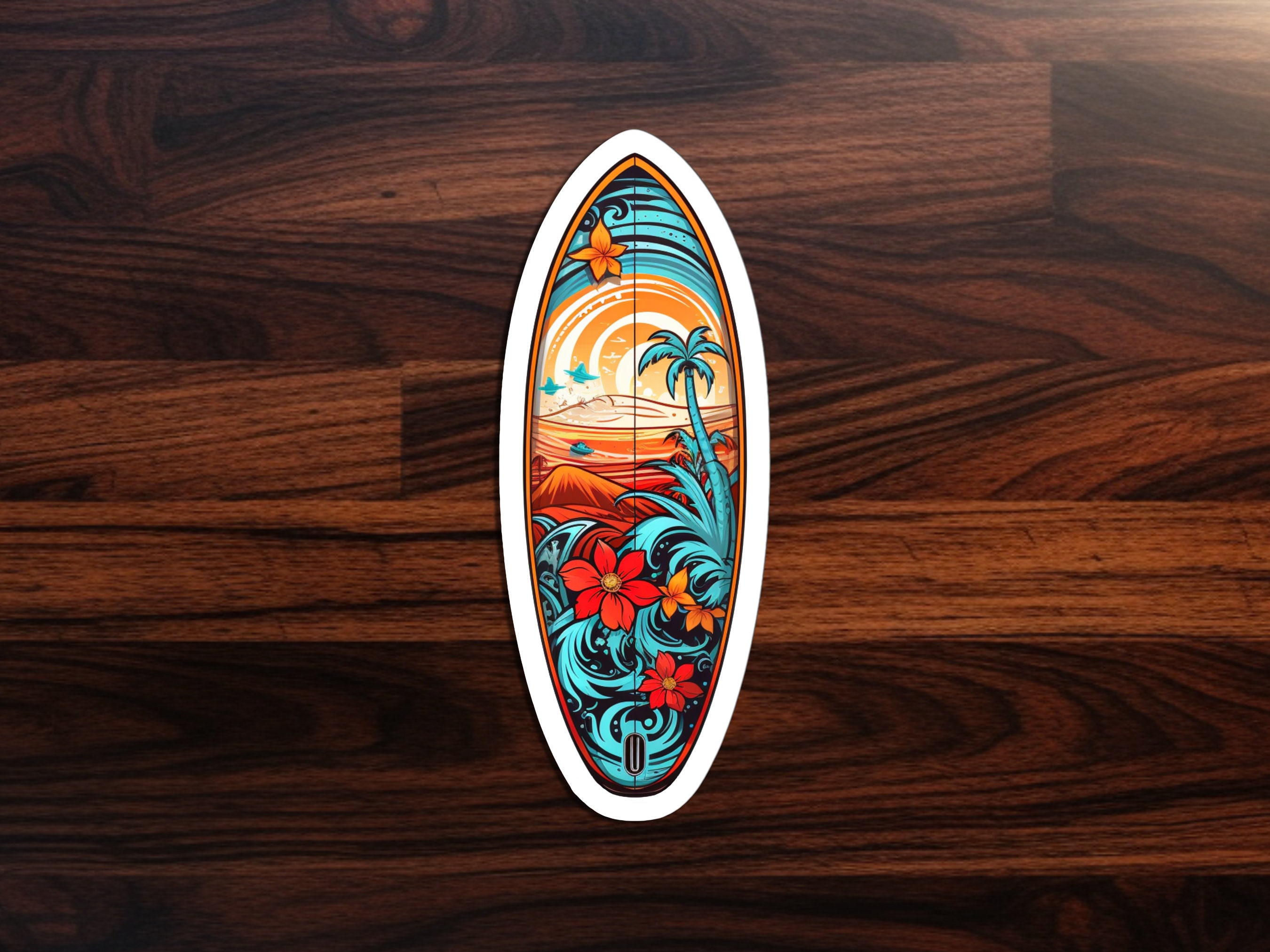 Beach Surfing Sticker Set Surfboard Beach Motifs Surf - Etsy