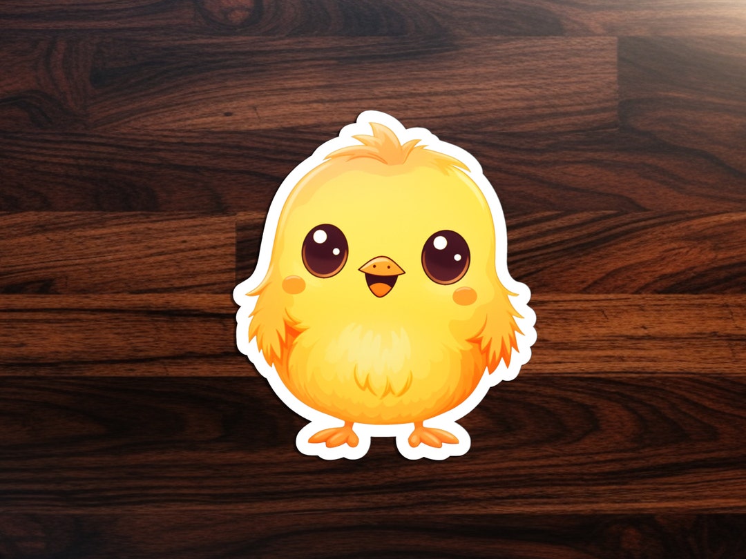 Kawaii Baby Chick Sticker: Adorable Little Fluff Spreading Joy and ...