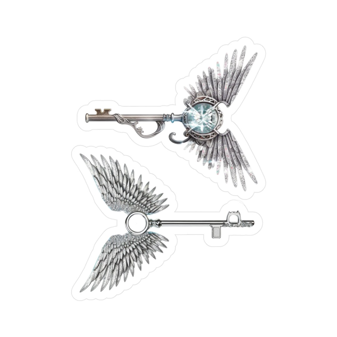 Winged Keys: Mystical Vinyl Sticker Set for Enchanting Adventures ...