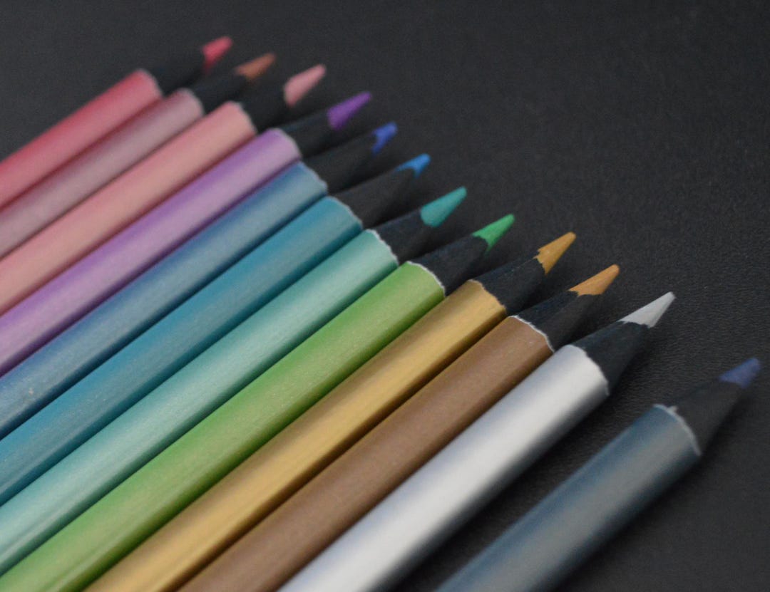 Metallic Black Core Colored Pencils - Etsy