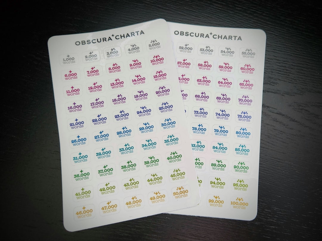 Word Count Writing Tracker Planner Stickers - Etsy