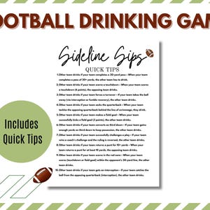 NFL Football Game | Football Printable Game | Drinking Football Game ...