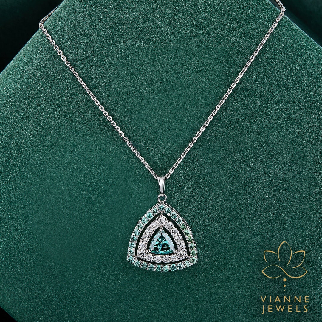 Trilliant Lab-grown Diamond Pendant, 1.53 TCW, Ethical Jewelry - Etsy