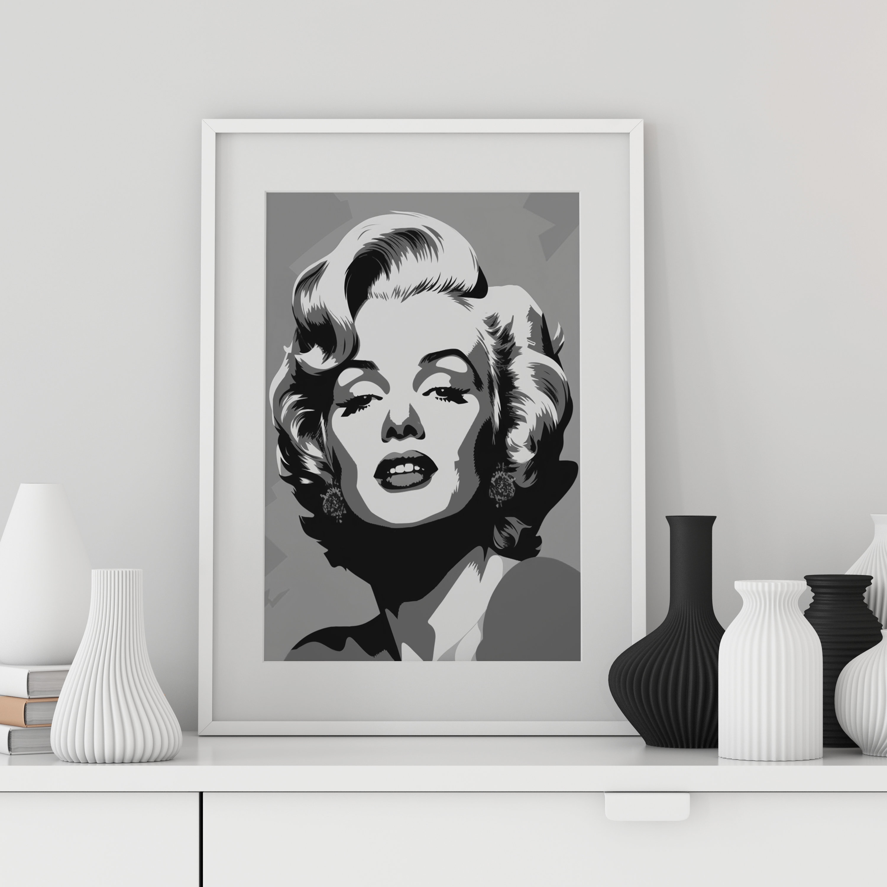 Marilyn Monroe Poster Black and White Marilyn Monroe Print - Etsy