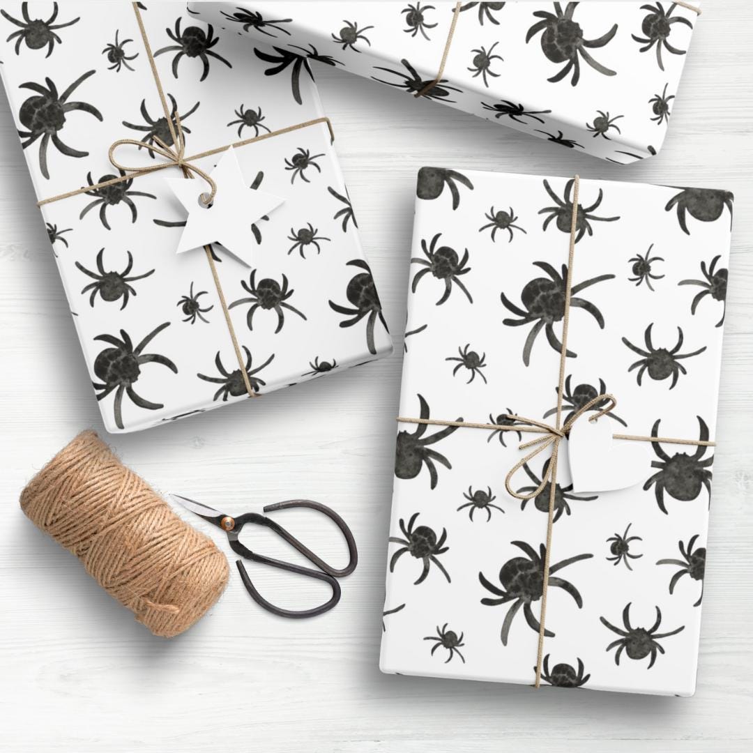 Halloween Wrapping Paper Spider Wrapping Paper Halloween Gift Wrap ...