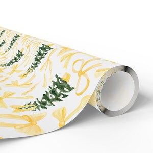 Yellow Christmas Wrapping Paper Yellow Coquette Christmas Gift Wrap ...