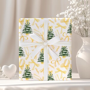 Yellow Christmas Wrapping Paper Yellow Coquette Christmas Gift Wrap ...