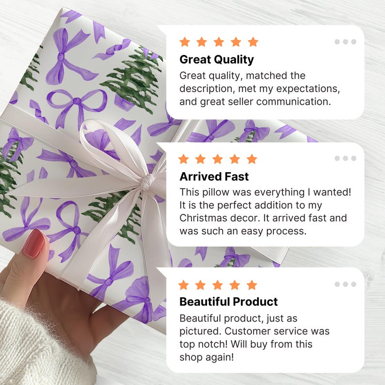 Purple Christmas Wrapping Paper Purple Coquette Christmas Gift Wrap ...