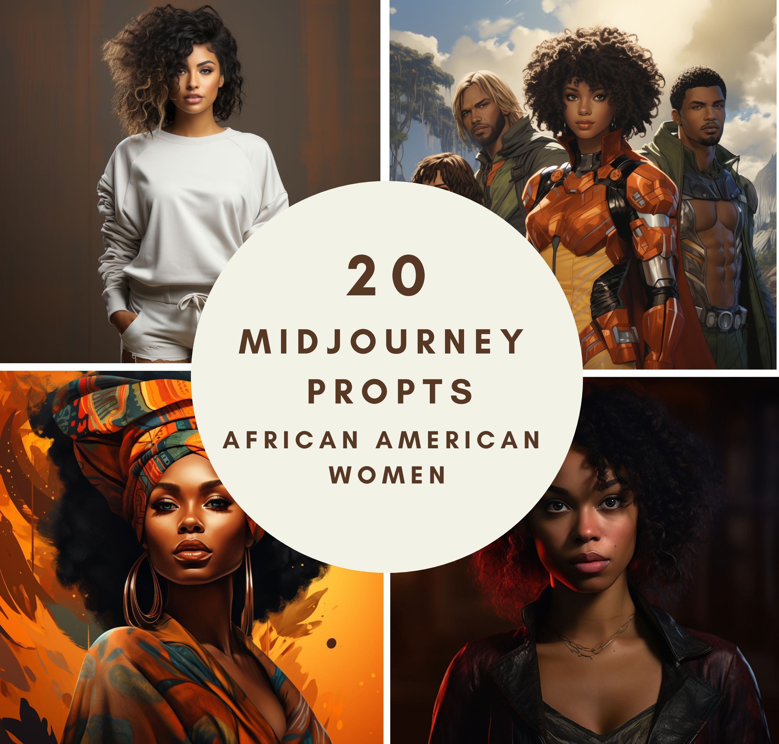 Midjourney Prompt Bundle for Black Women, Ai Art Prompts African ...