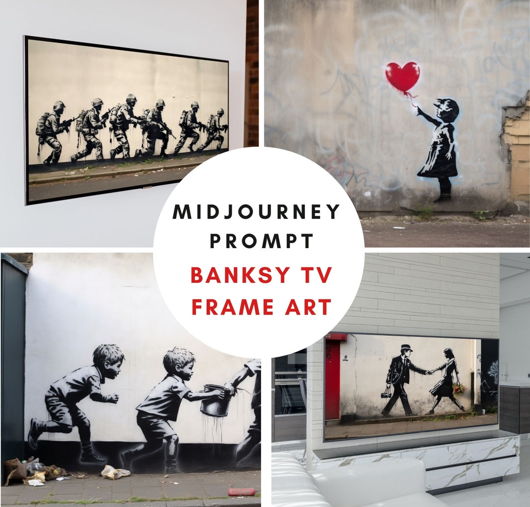 Midjourney Prompt for Banksy TV Frame Art, Midjourney Contemporary ...