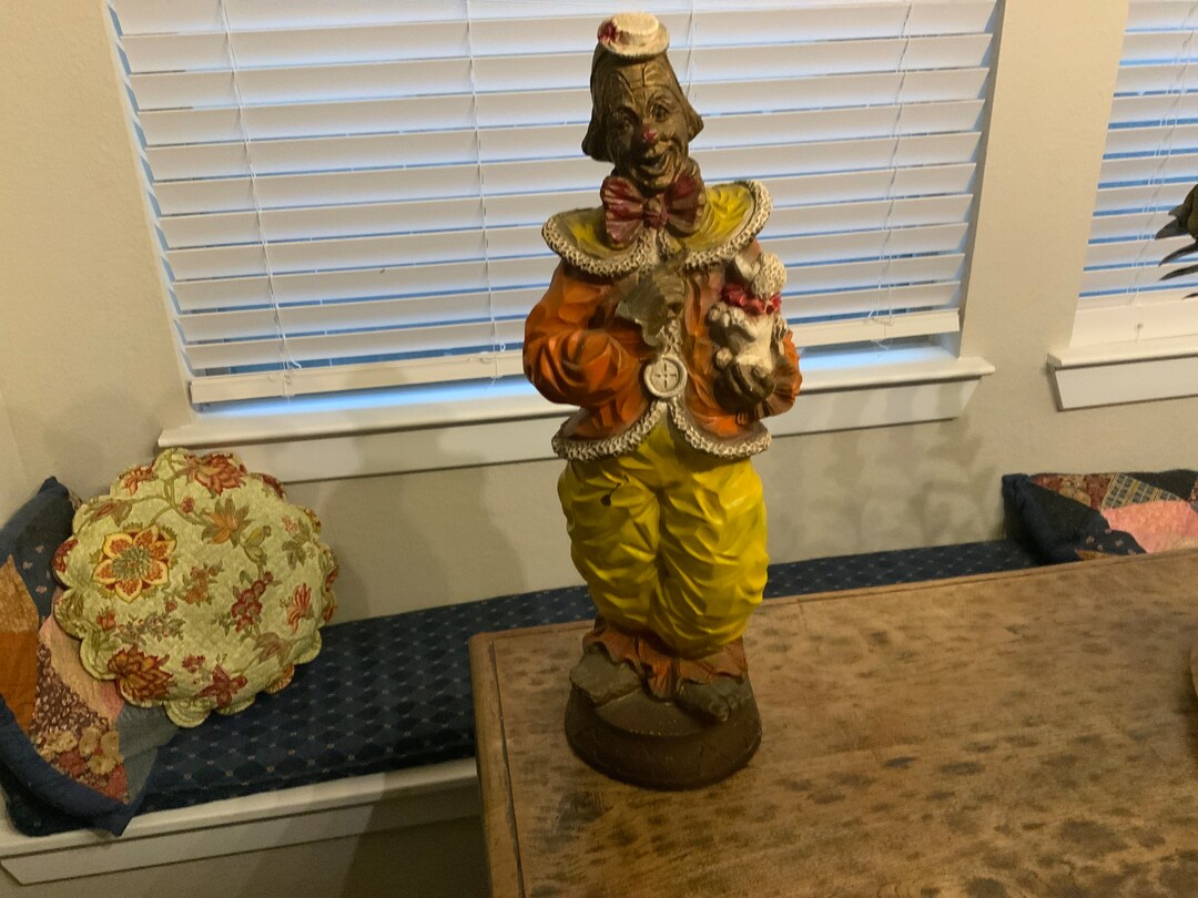 Universal Statuary Clown, With Poodle 25 Tall - Etsy
