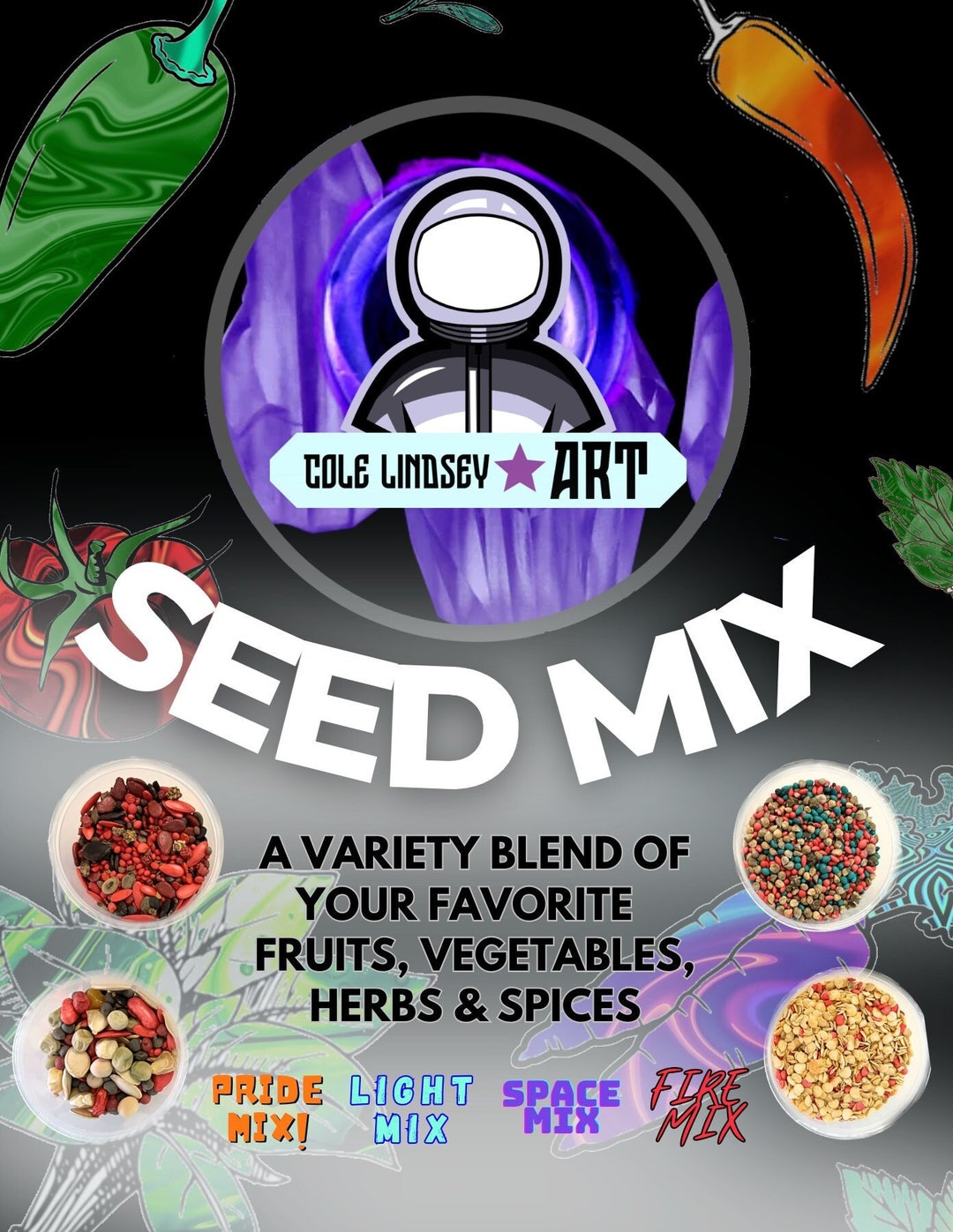 Light Mix Cole Lindsey Art Seed Mix Vegetable and Fruit - Etsy