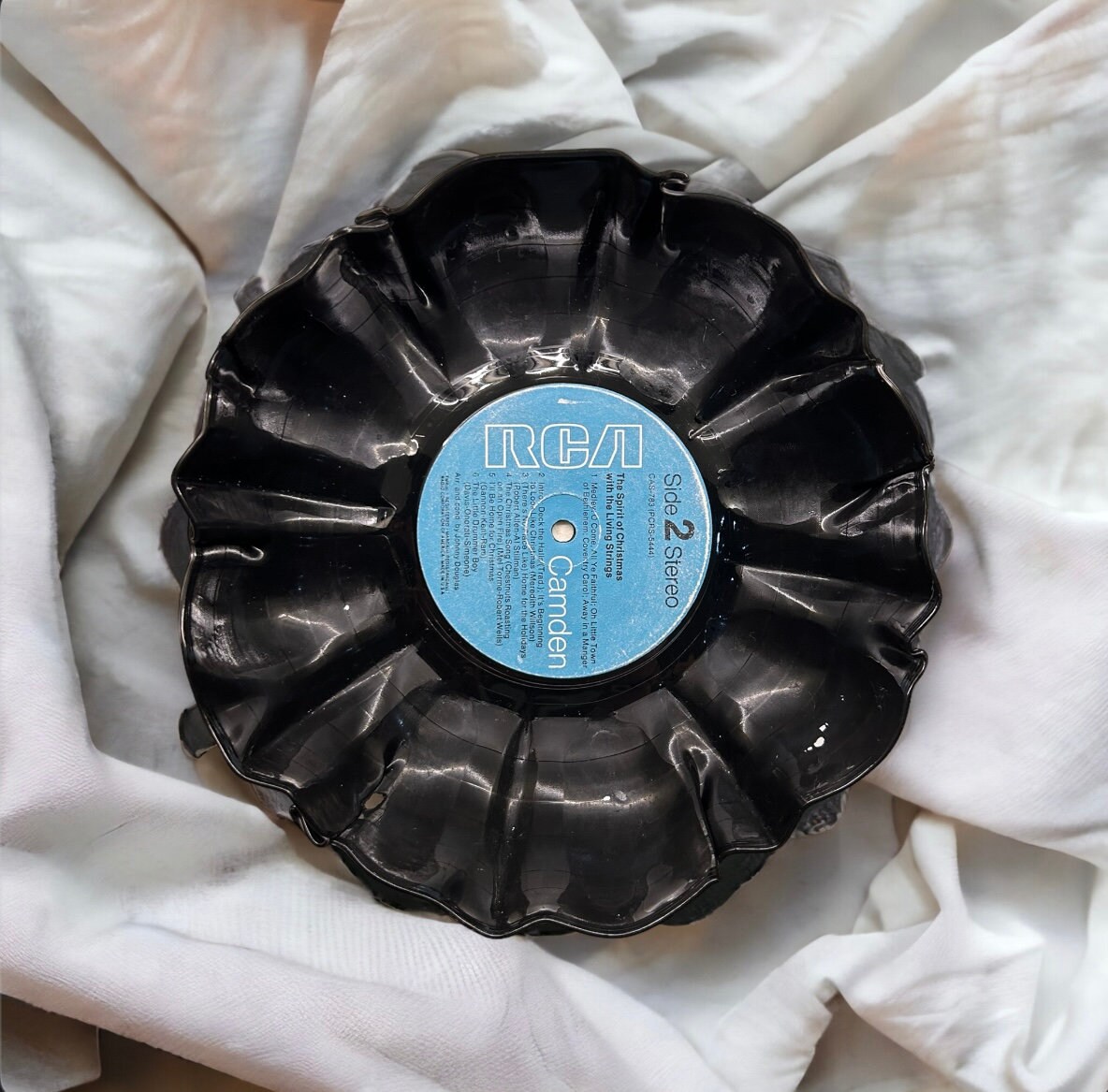 Handmade Vinyl Record Bowls Vintage Vinyl Album Bowl 1960's 1970's ...