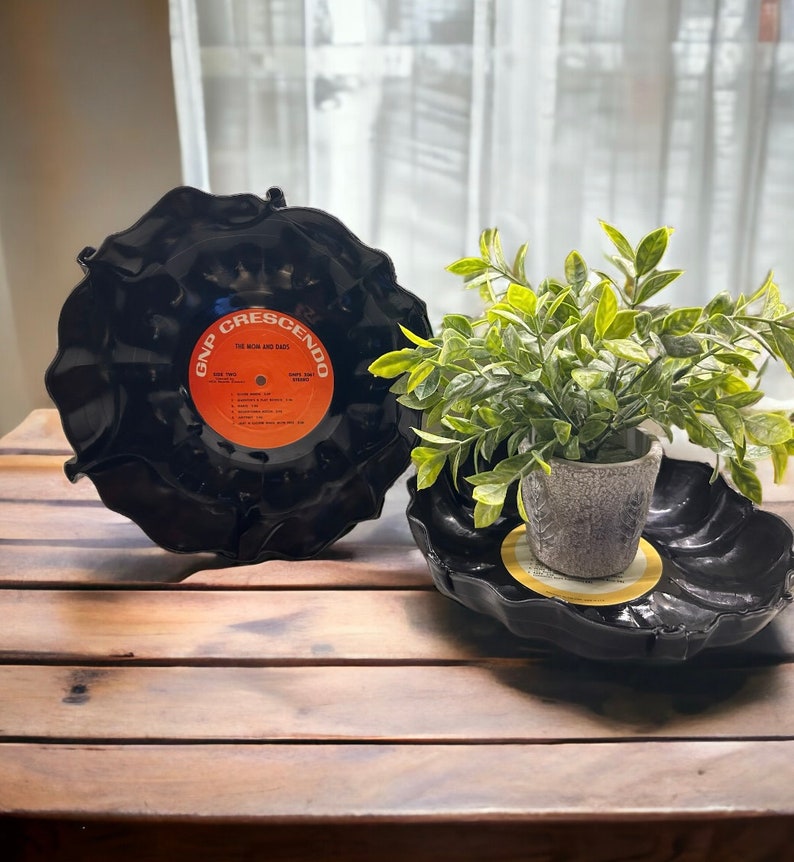 Handmade Vinyl Record Bowls Vintage Vinyl Album Bowl 1960's 1970's ...