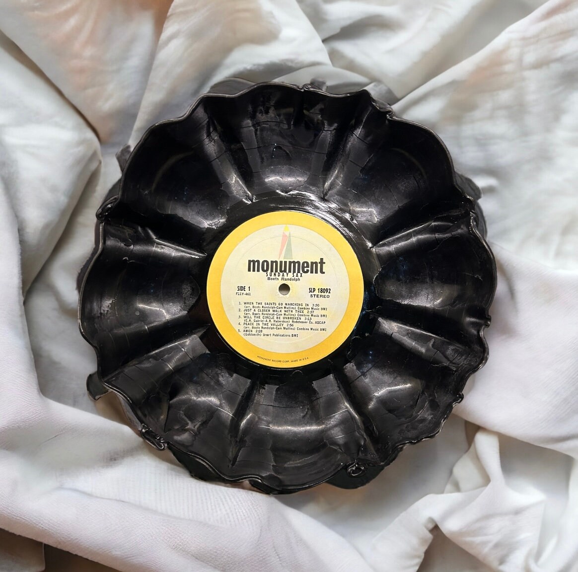 Handmade Vinyl Record Bowls Vintage Vinyl Album Bowl 1960's 1970's ...