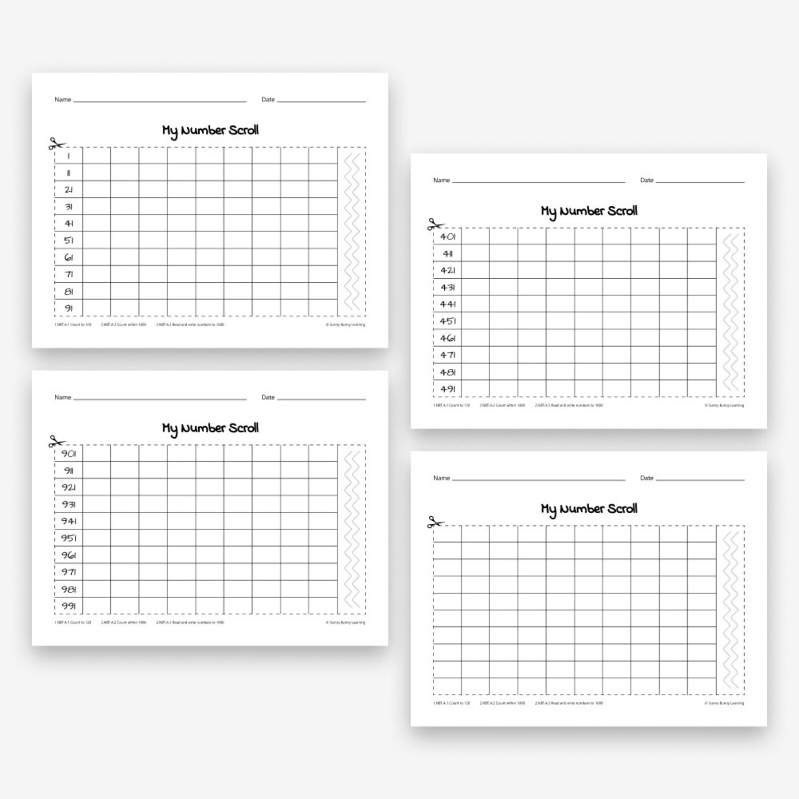 My Own Number Chart to 1000 | 1st & 2nd Grade Printable Educational PDF ...