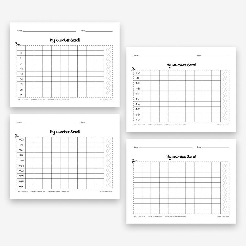 My Own Number Chart to 1000 | 1st & 2nd Grade Printable Educational PDF ...