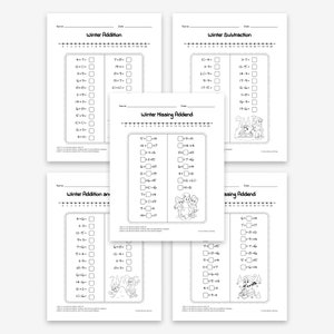 Winter Addition and Subtraction Problems | Winter Math | Printable PDF ...