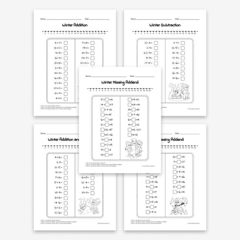 Winter Addition and Subtraction Problems | Winter Math | Printable PDF ...