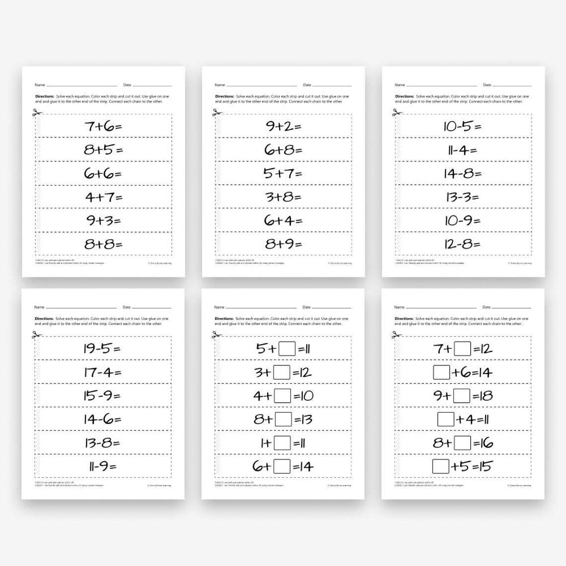 Addition and Subtraction Number Chain | 1st & 2nd Grade Hands on ...