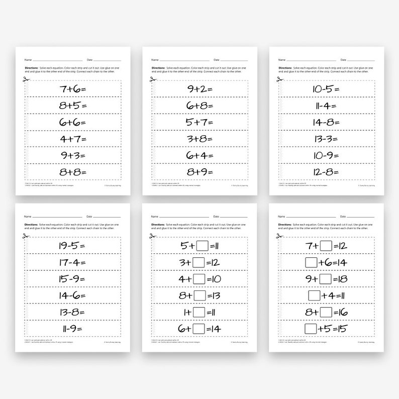 Addition and Subtraction Number Chain | 1st & 2nd Grade Hands on ...