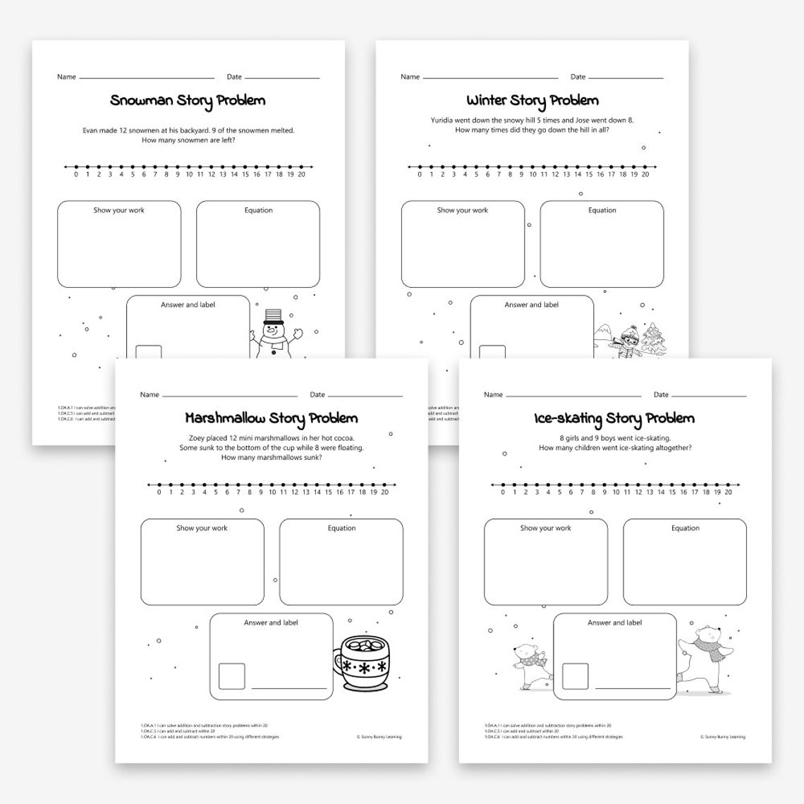 Winter Story Problems | Real Life Story Problems | Printable PDF ...