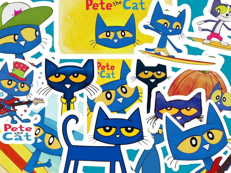 Pete the Cat Svg Pete the Cat Cricut Vector Bundle Pete - Etsy