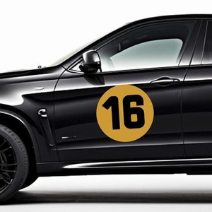 3 Pcs Race Rally Side and Roof Numbers Graphics Set | Door Window ...