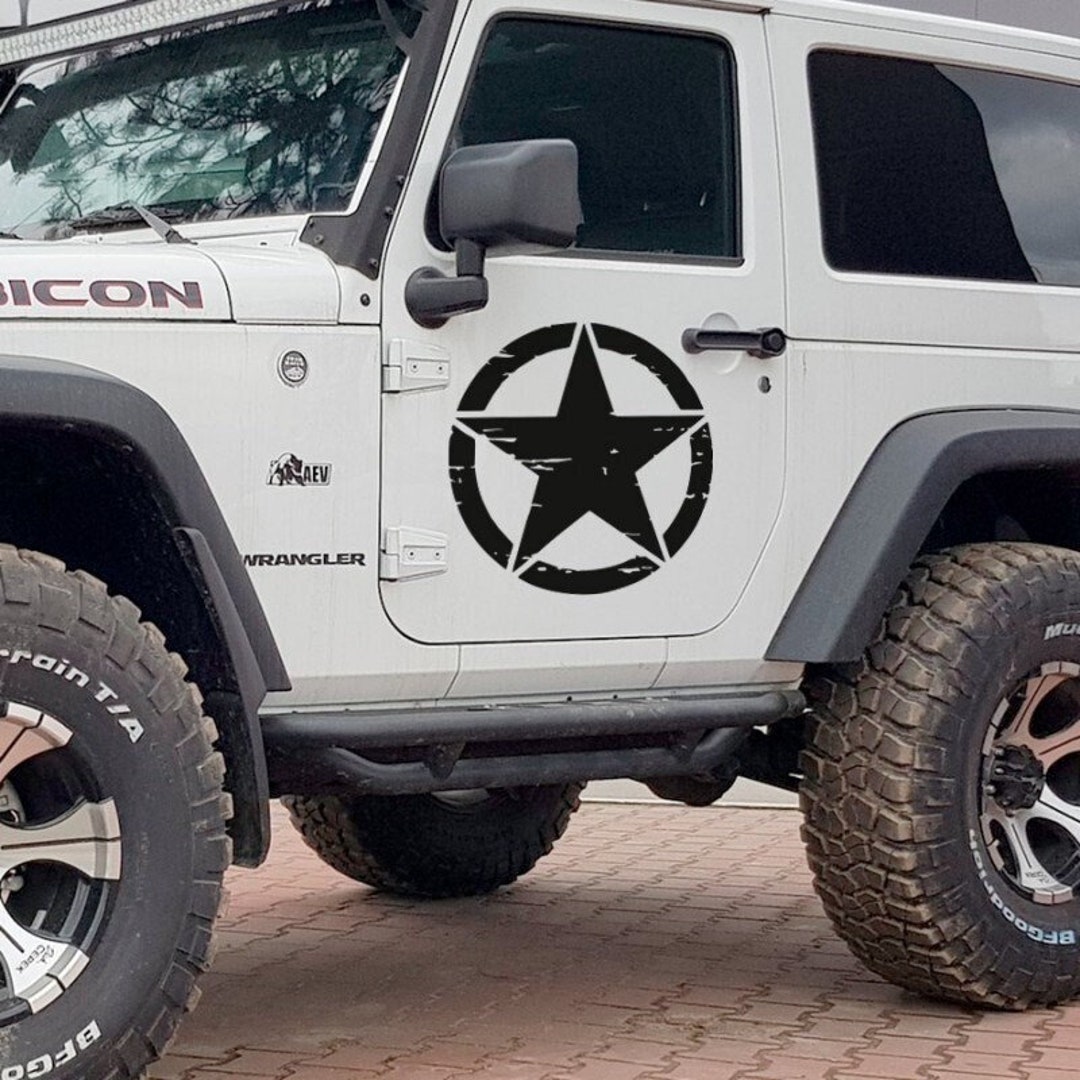 Kit 2 Pcs Side Military Star Decals Compatible With Every Offroad and ...
