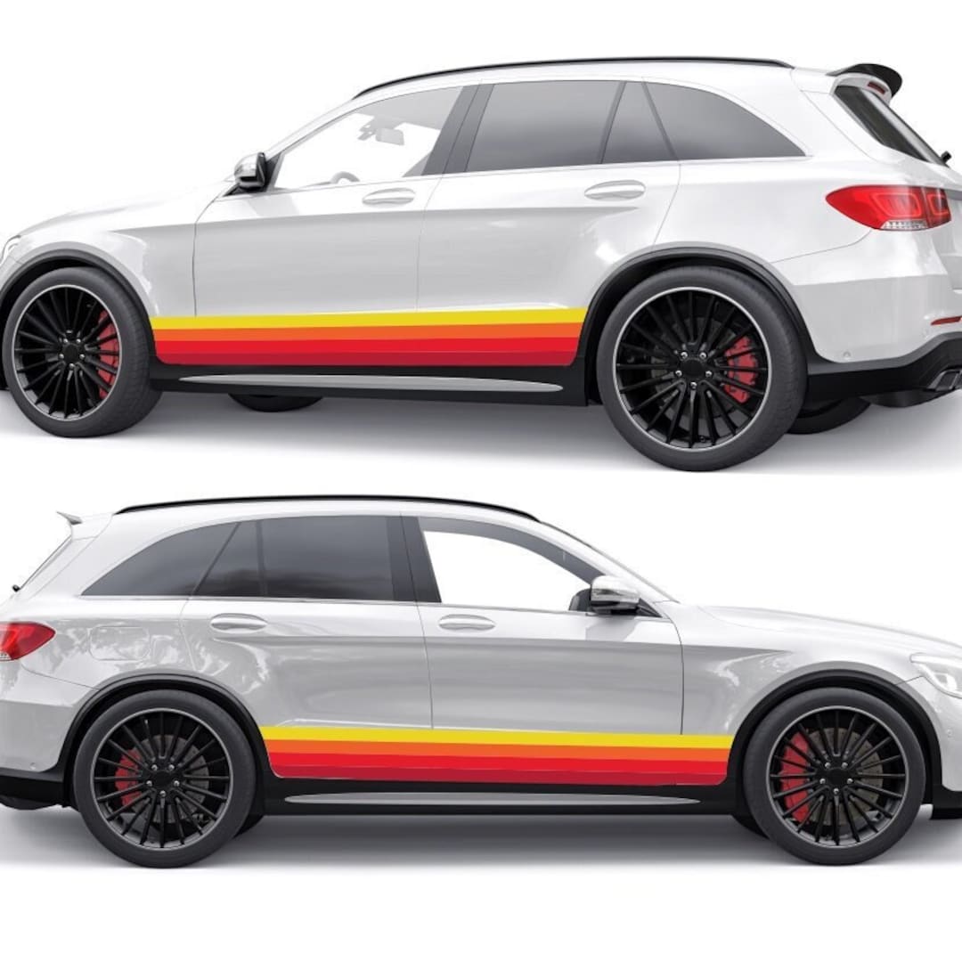 4 Styles Retro Graphics Stripes Decals Both Sides for Car, Vans and ...