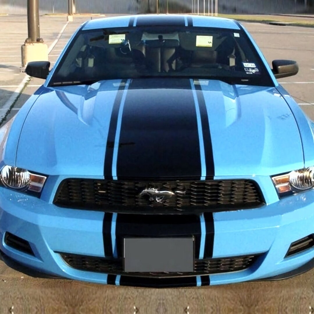 Set Car Racing Stripe Hood Bonnet Engine Cover Stickers Vinyl Decals ...