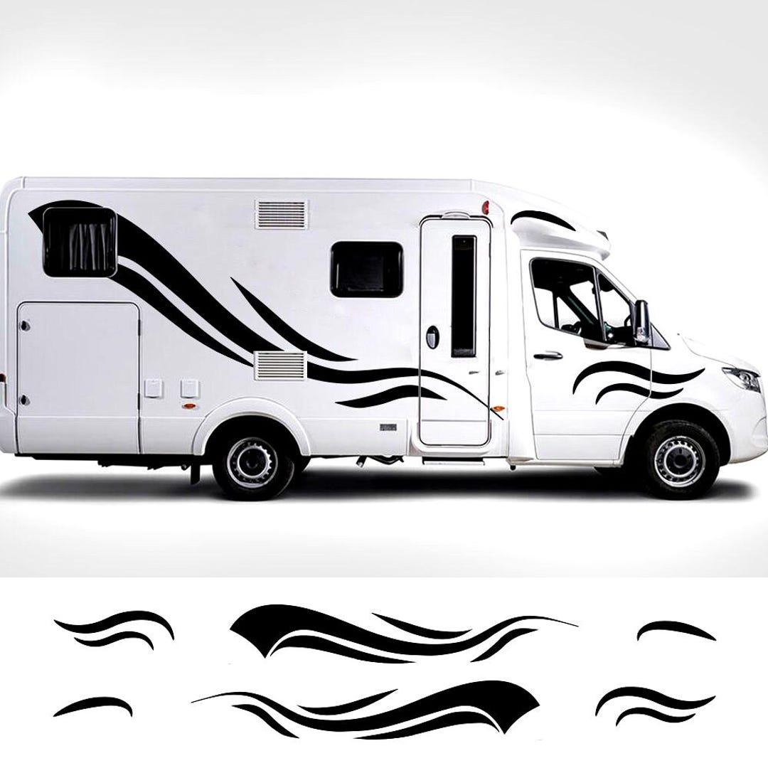 Kit 6 Big Pcs Motorhome Stripes Graphics Vinyl Stickers for Camper Van ...