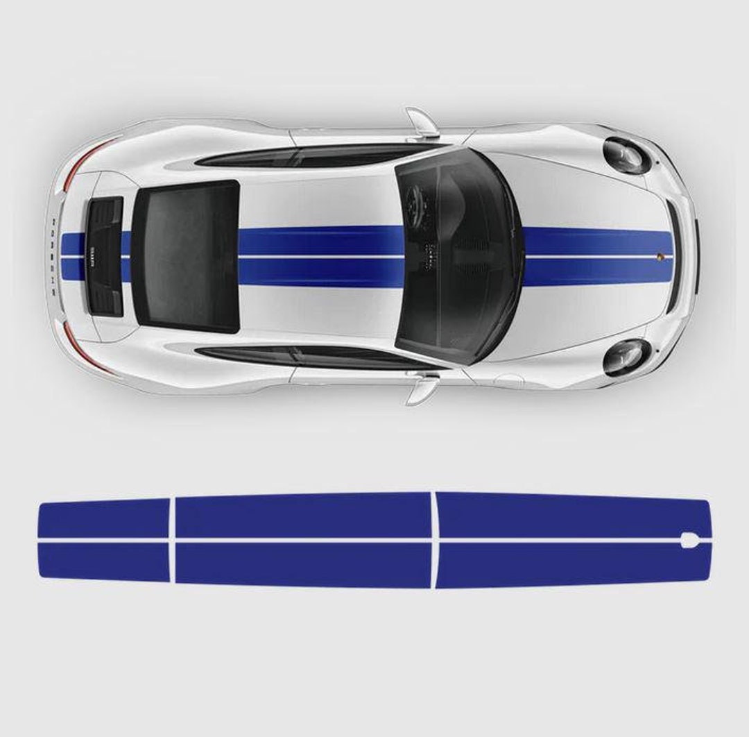 Set 3 Pcs Car Double Stripes Sticker Graphics Over the Top Auto Racing ...