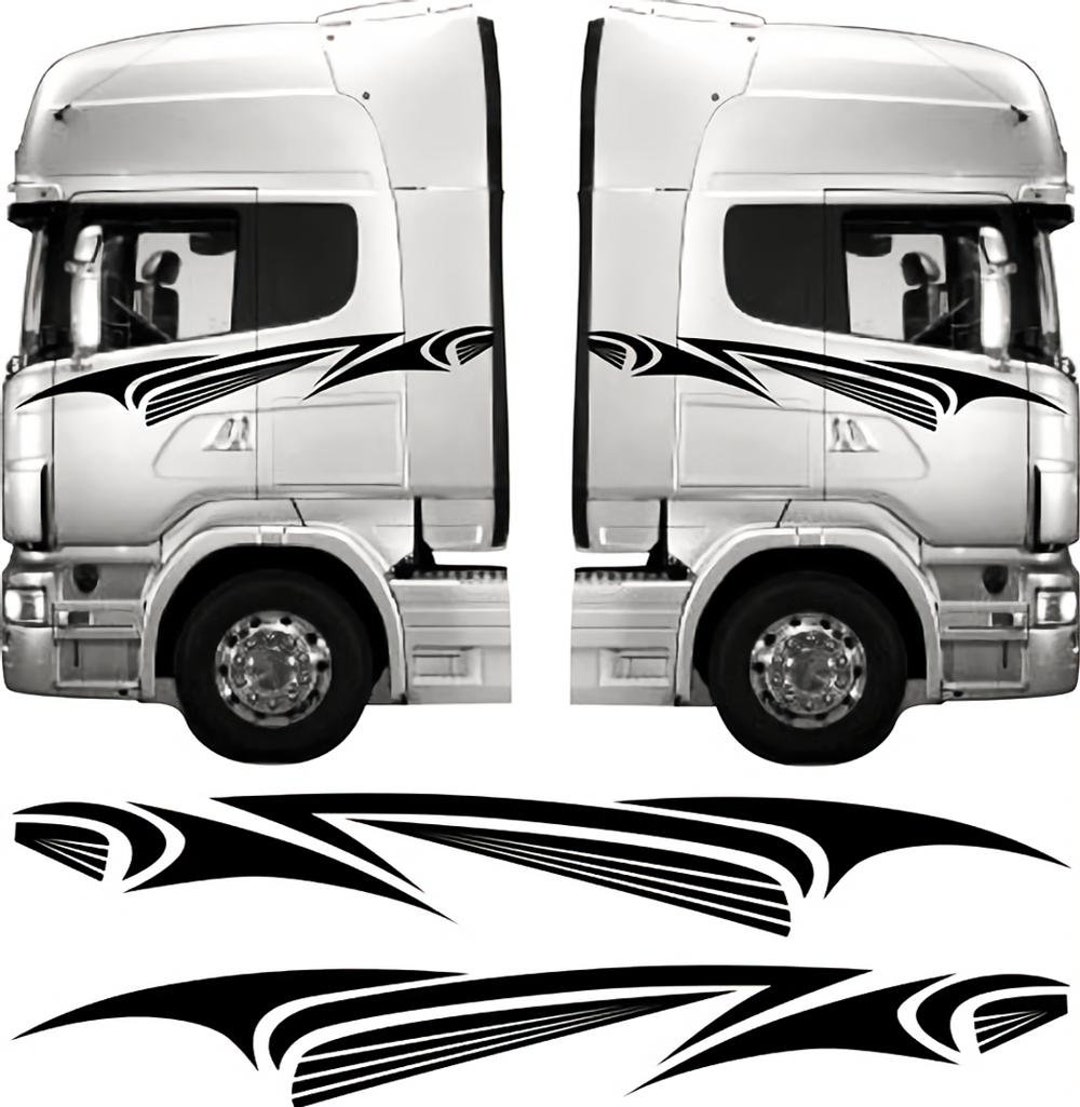 Set 2 Pcs for Truck Cab Full Both Sides Curved Graphics Decals ...